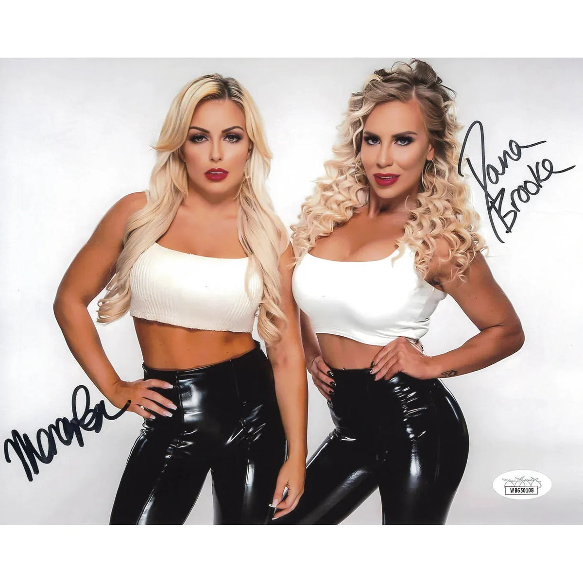 Dana Brooke & Mandy Rose White Top 8 x 10 Promo - JSA DUAL AUTOGRAPHED — Highspots UK