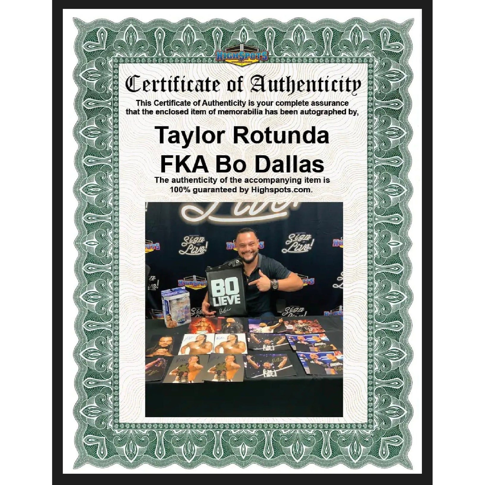 BO DALLAS WWE ELITE FIGURE - AUTOGRAPHED — Highspots UK