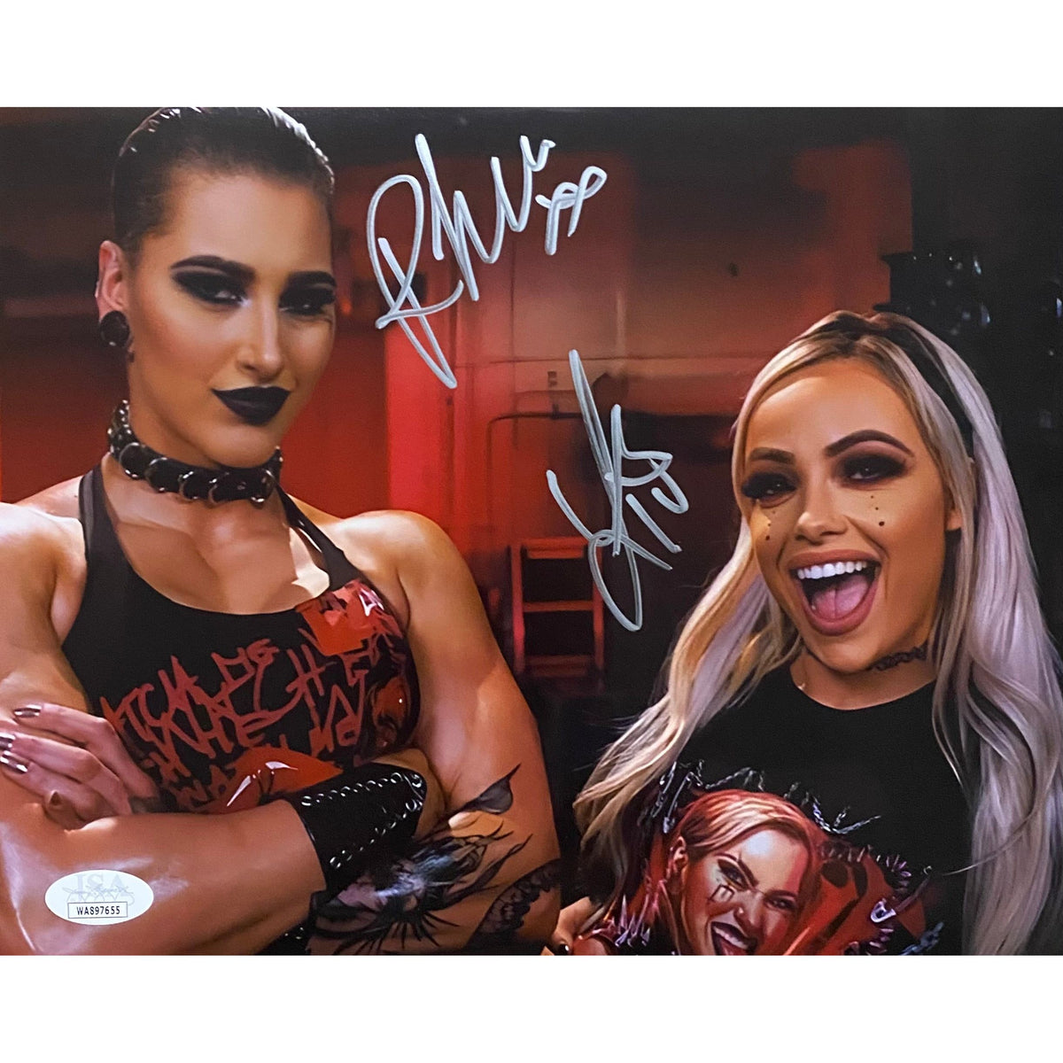 Rhea Ripley & Liv Morgan Promo - JSA Dual Autographed — Highspots UK