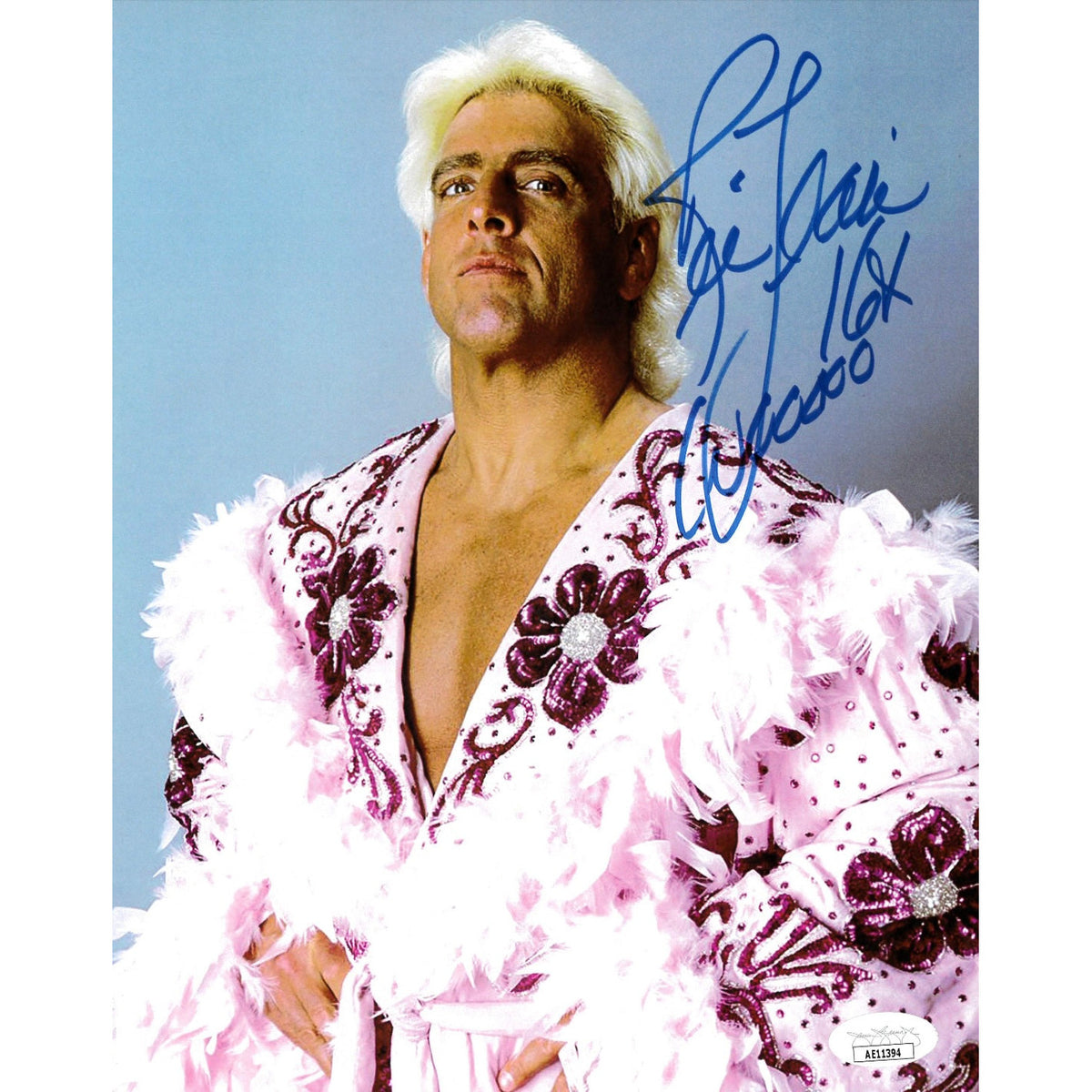 Ric Flair Pink Robe 8 x 10 Promo - JSA AUTOGRAPHED — Highspots UK